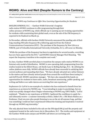 "WGWG: Alive and Well (Despite Rumors to the Contrary)" by Office of ...